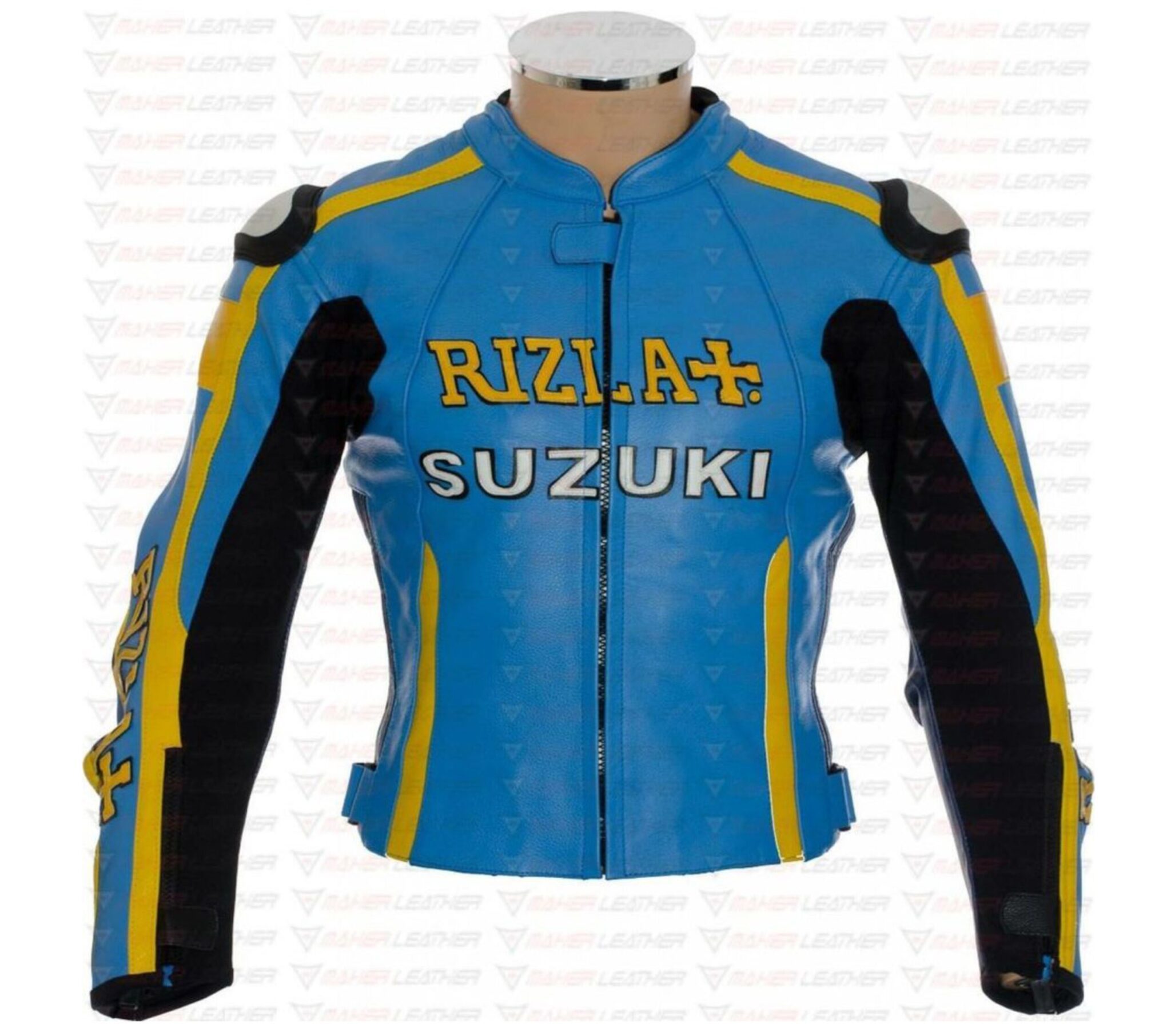 Alex Rins Suzuki Leather Motorbike jacket 2022 - Maher Leathers