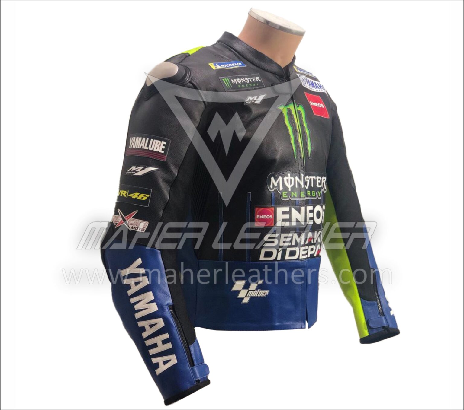 Monster energy yamaha leather motorcycle jacket | motogp apparel